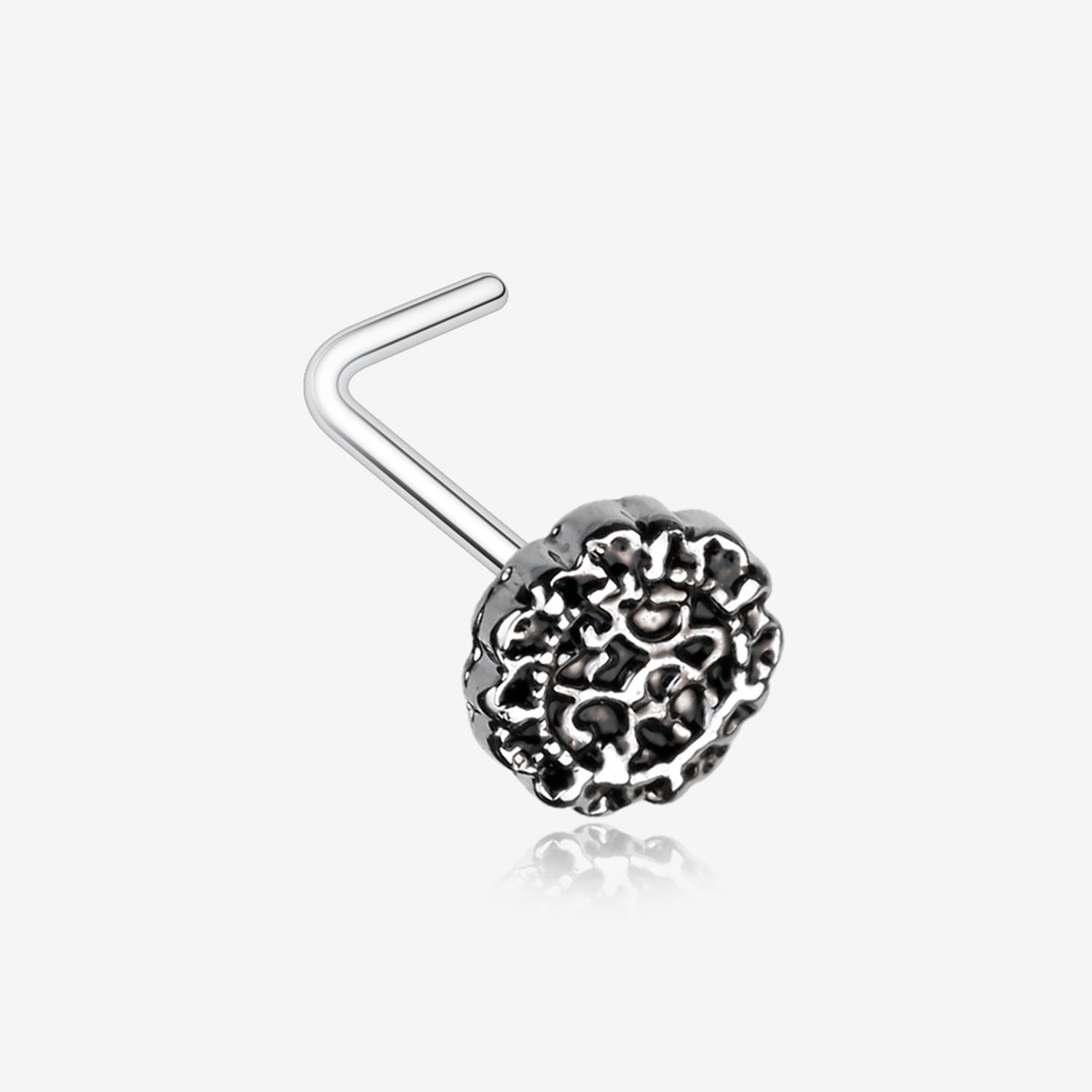 BM25 Mandela Filigree Icon L-Shaped Nose Ring-Steel - Walmart.com