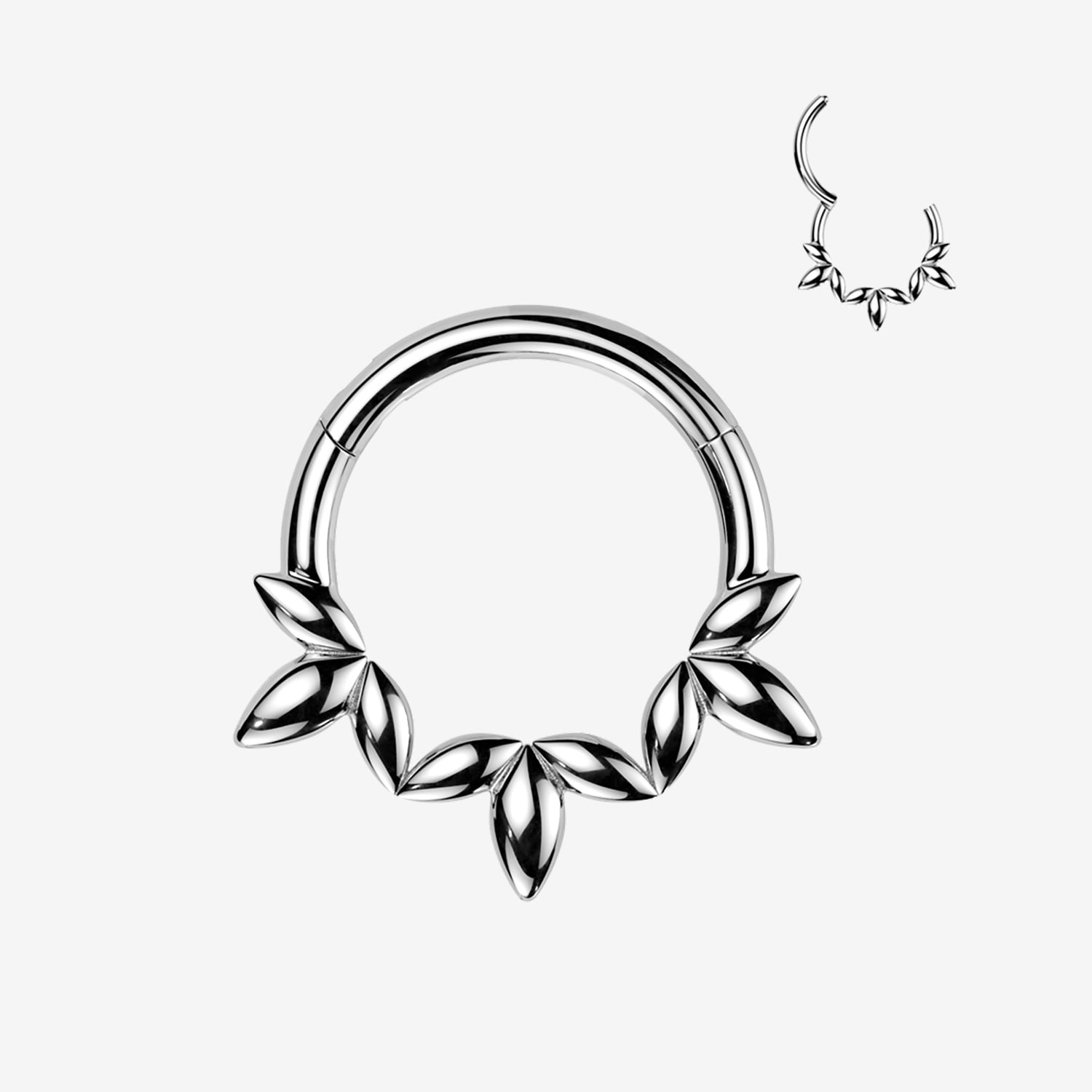 BM25 Olive Vine Leaf Clicker Hoop Ring - Walmart.com