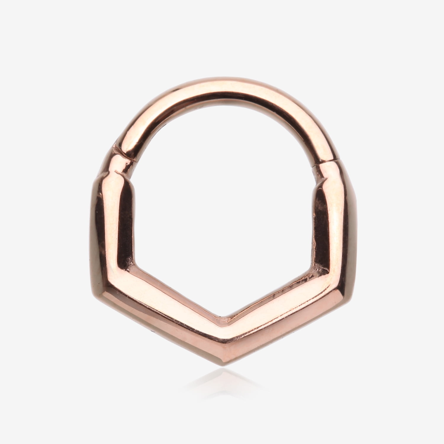 BM25 Rose Gold Majestic Hexa Steel Seamless Clicker Hoop Ring - Walmart.com