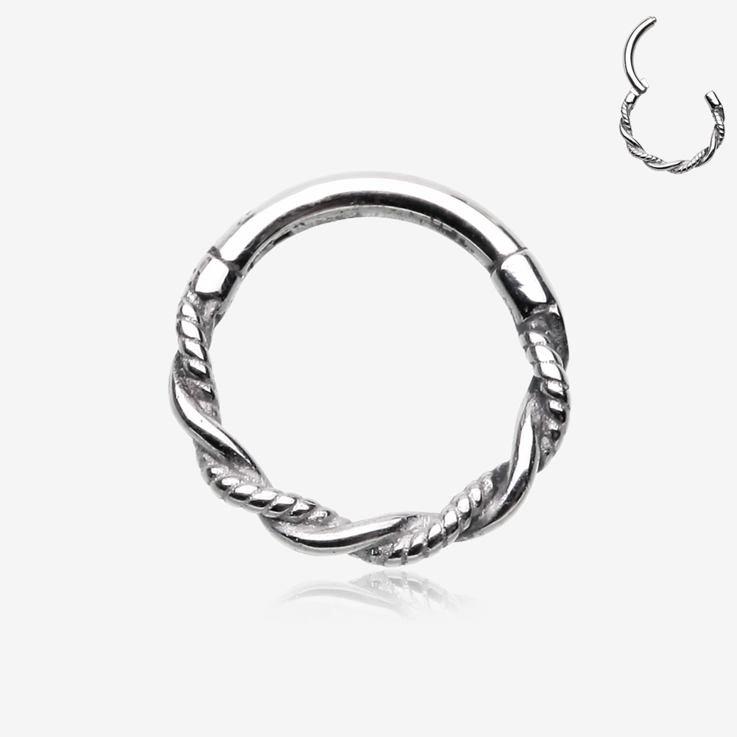 BM25 Vintage Twisted Rope Seamless Clicker Hoop Ring - Walmart.com