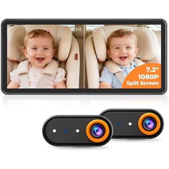 BM5PRO 7.2" 1080P Camera for 2 , Split Screen with IR Night Vision ...