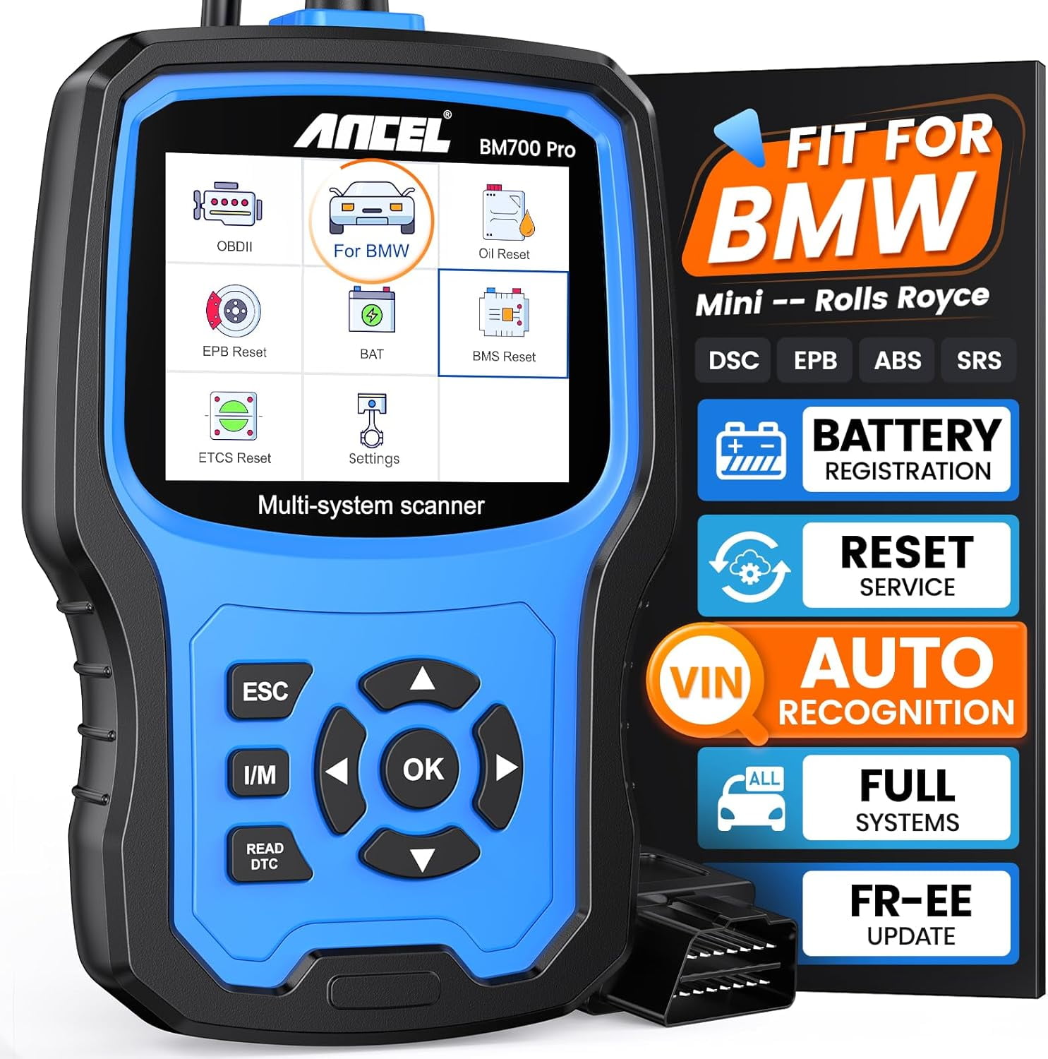 BM700 PRO Fit for BMW Scanner - Battery Registration Tool, Code Reader ...