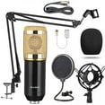 BM800 Condenser Studio Mic Kits: Starter Set, Professional Setup, Music Podcasting with Pop ...