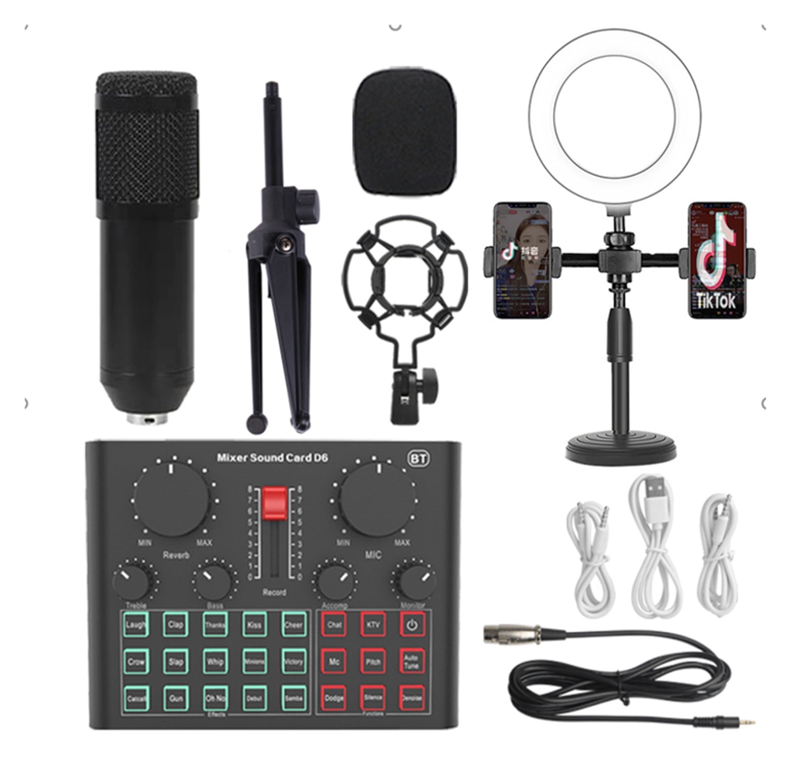 BM800 Microphone Professional Condenser Wireless MIC Sound Card With ...