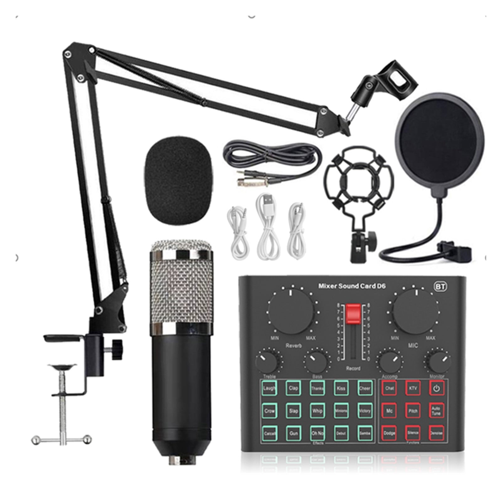 BM800 Microphone Professional Condenser Wireless MIC Sound Card With ...