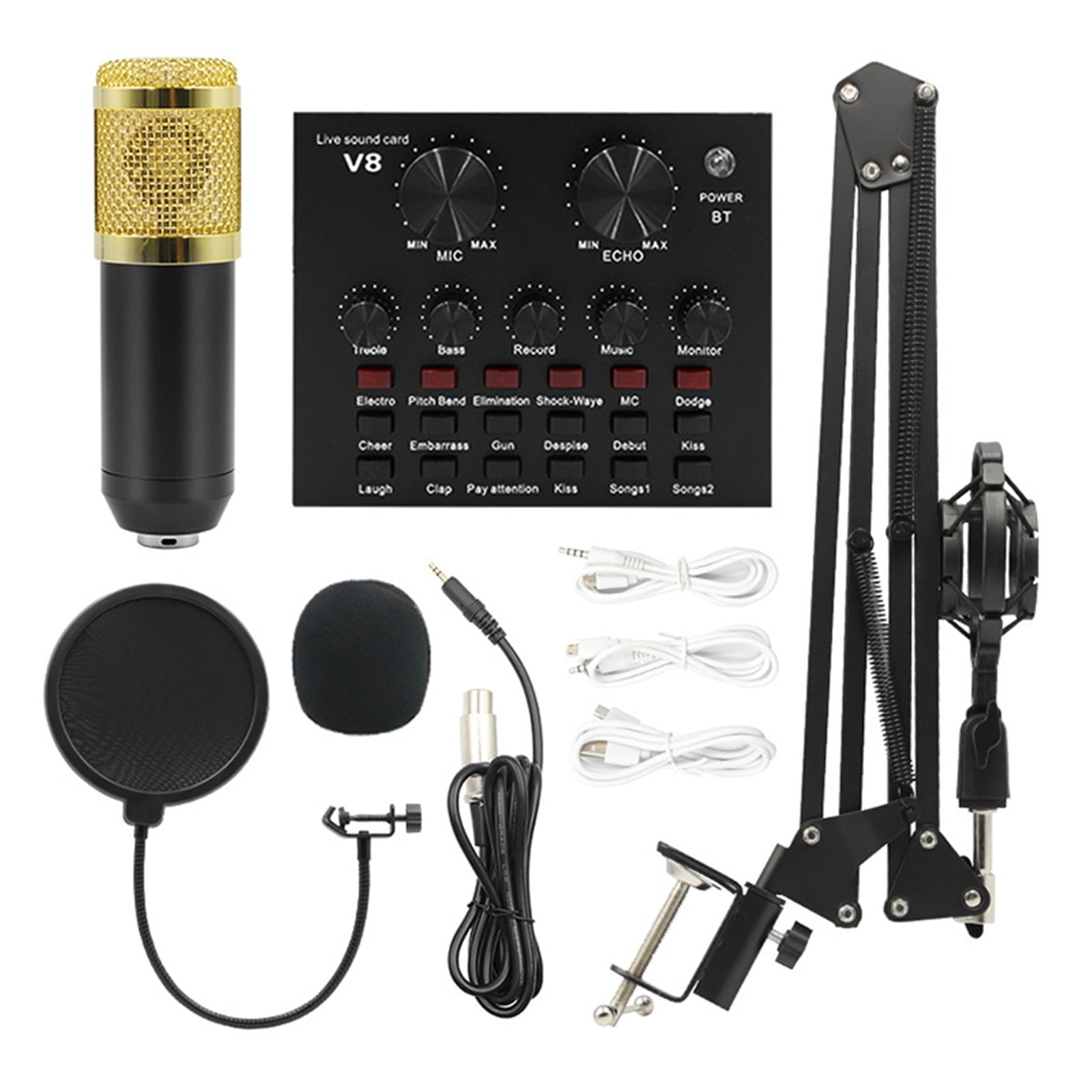 BM800 Professional Microphone Condenser Mic V8 V9 V10 Sound Card PC ...