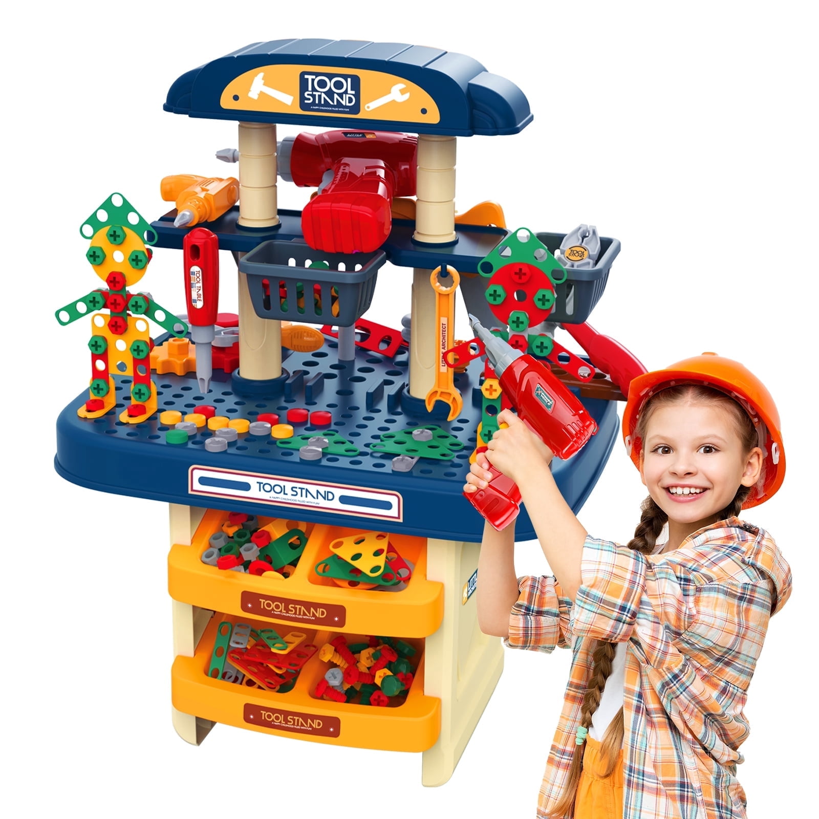 BMAG 246 PCS Kids Tool Bench Play Set, Pretend Workbench Toy Tools with ...