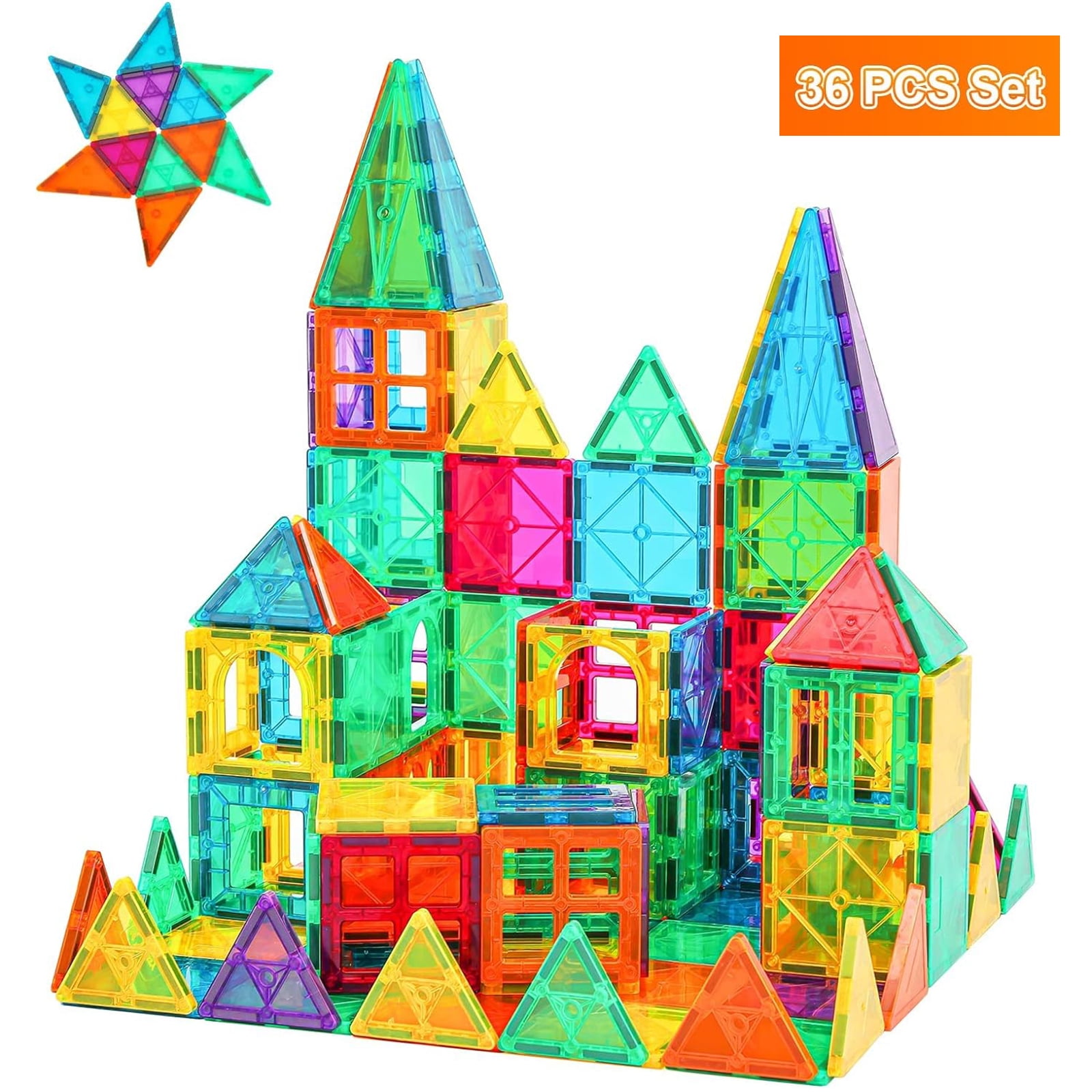 BMAG Magnetic Tiles Toys for Kids, 36pcs STEM Building Blocks Set with ...