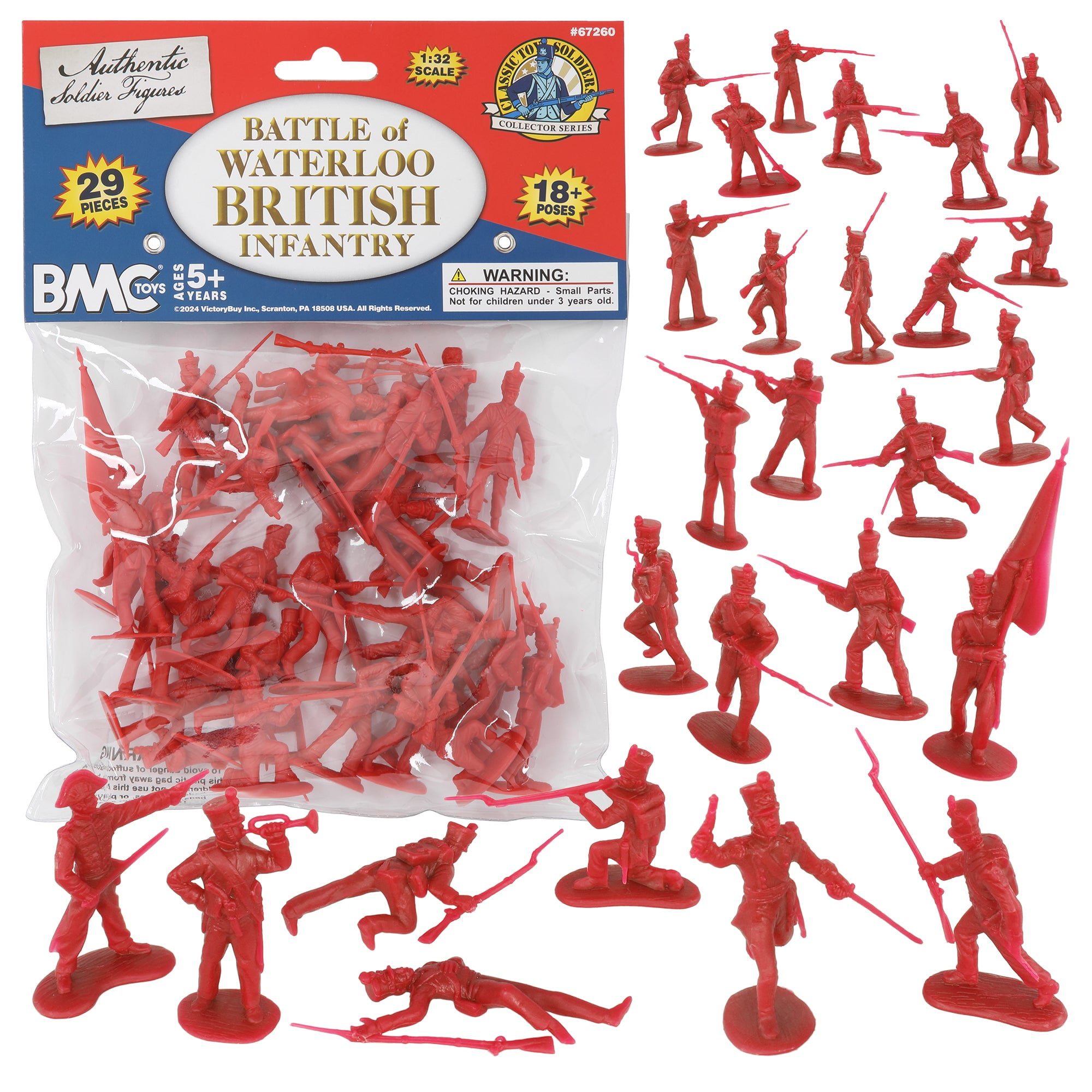 BMC CTS Battle of Waterloo British Infantry - 29pc Red Napoleonic War ...