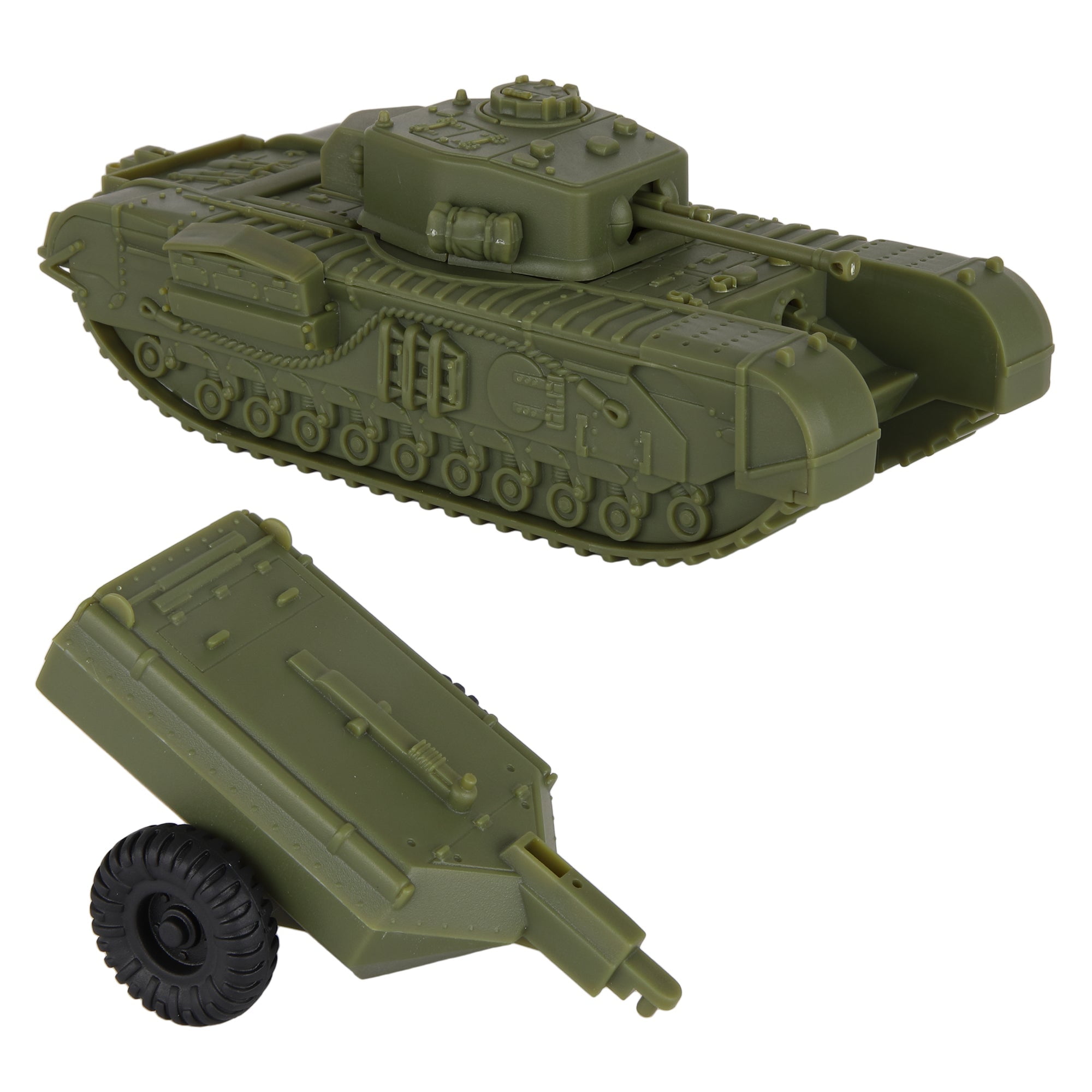 BMC CTS WW2 British Churchill Crocodile Tank - OD Green 1:38 Plastic ...