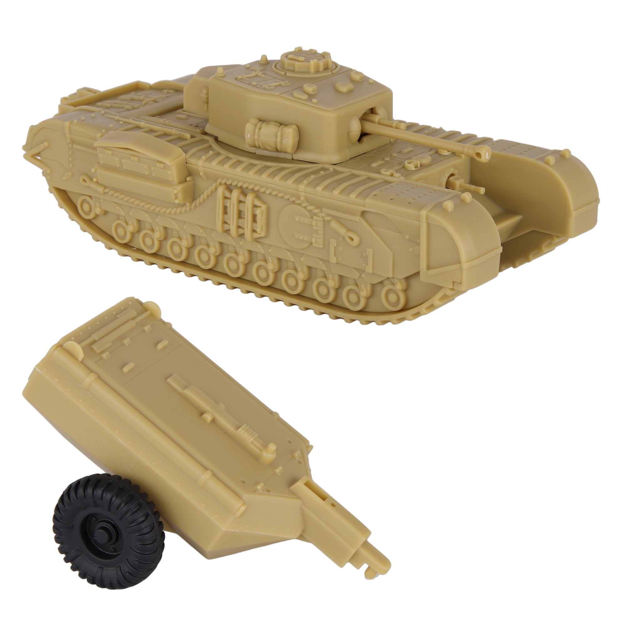 BMC CTS WW2 British Churchill Crocodile Tank - Tan 1:38 Plastic UK Army ...