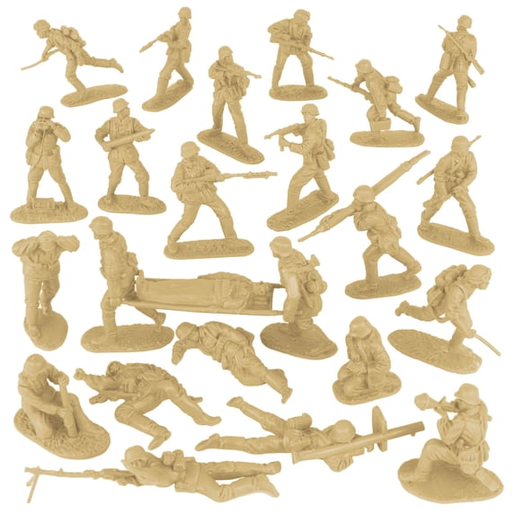 BMC CTS WW2 German Assault & Medics Plastic Army Men - 24pc Tan Soldier ...