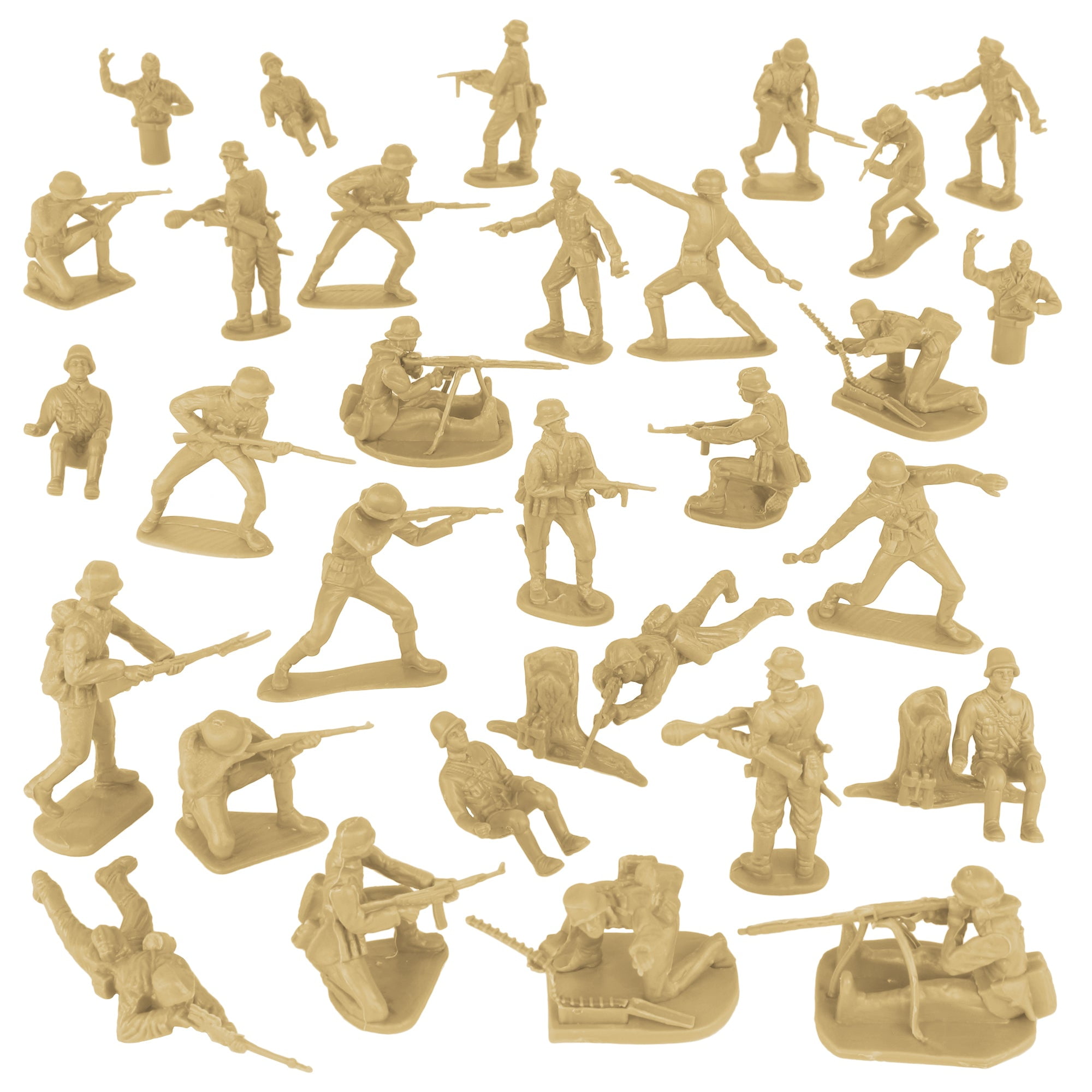 BMC CTS WW2 German Infantry Plastic Army Men - 32pc Tan Soldier Figures ...