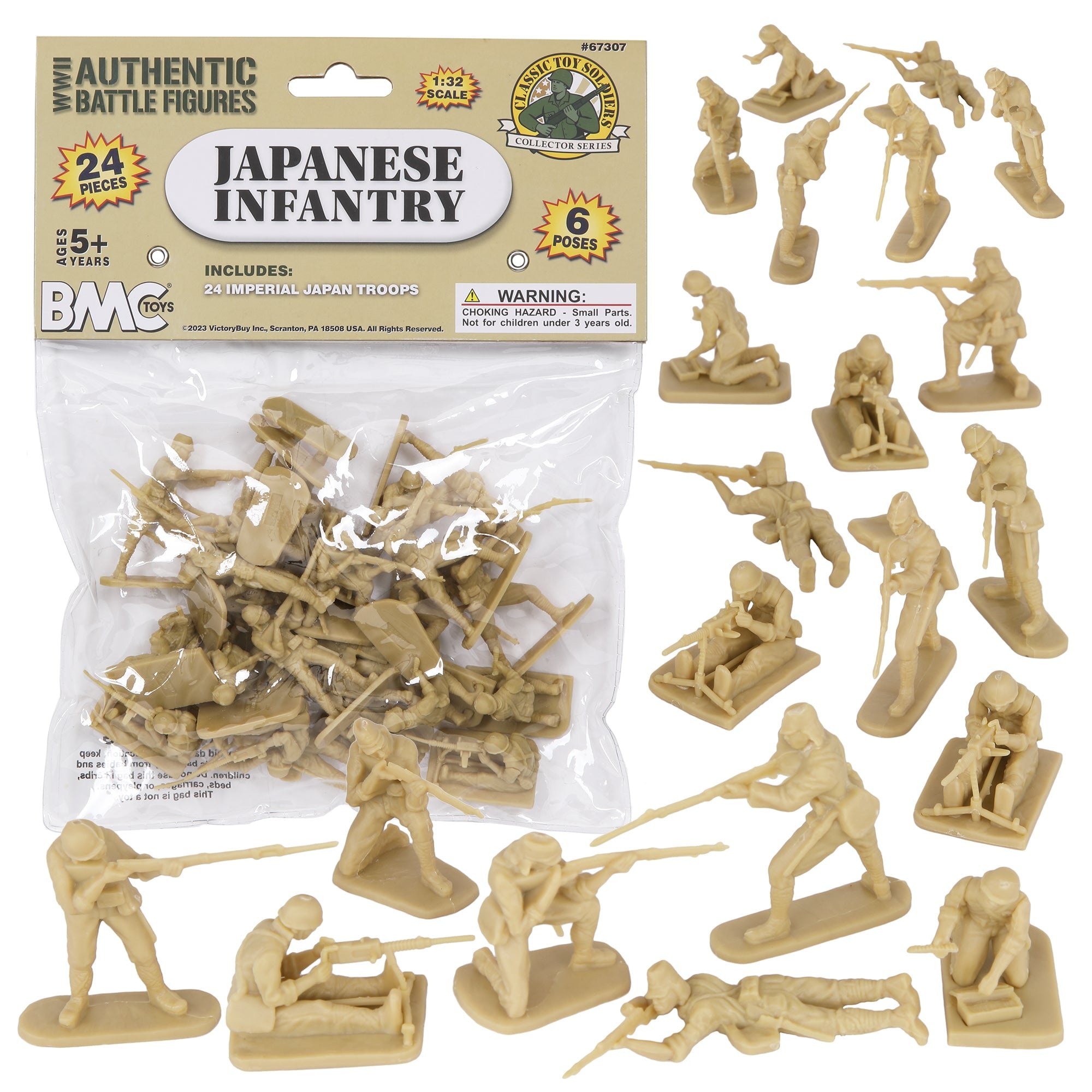 BMC CTS WW2 Japanese Plastic Army Men - 24pc Tan Imperial Japan Soldier ...