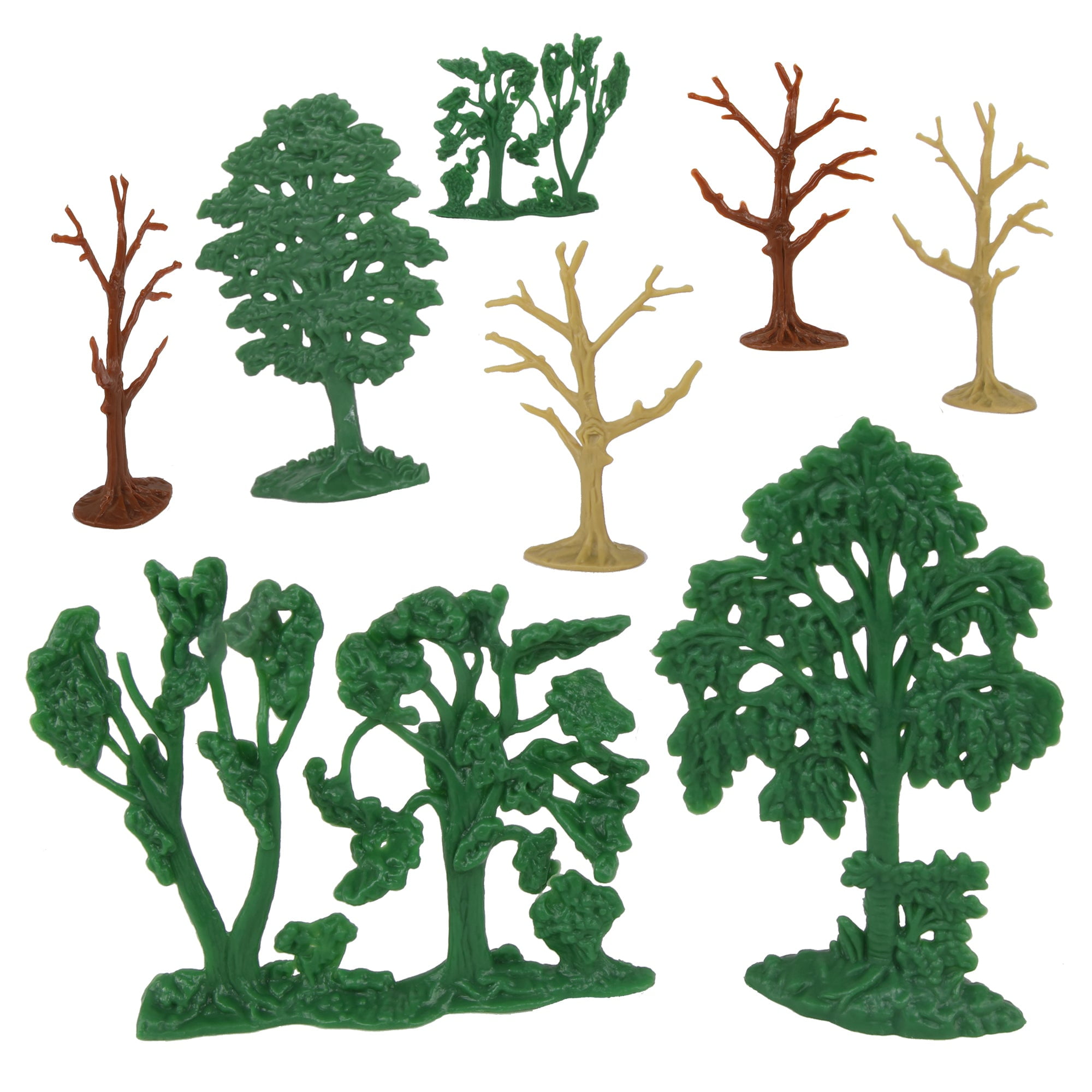 BMC CTS Woodland Forest Trees - 8pc Plastic Figure Playset Diorama ...