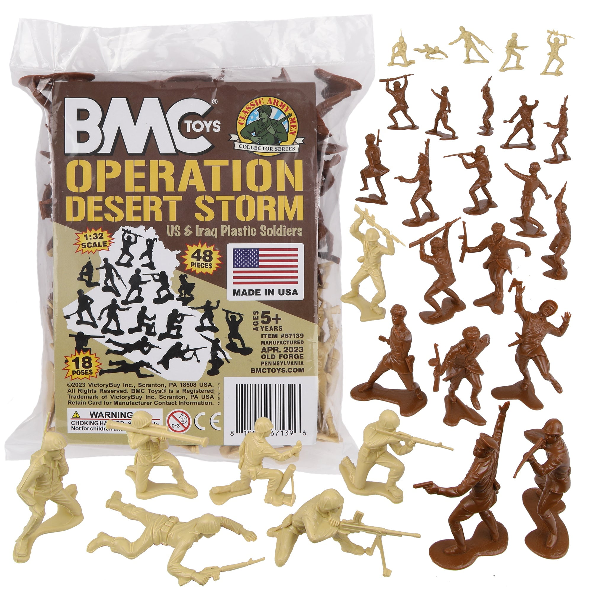 BMC Classic Desert Storm Plastic Army Men - 48pc Gulf War Soldier ...