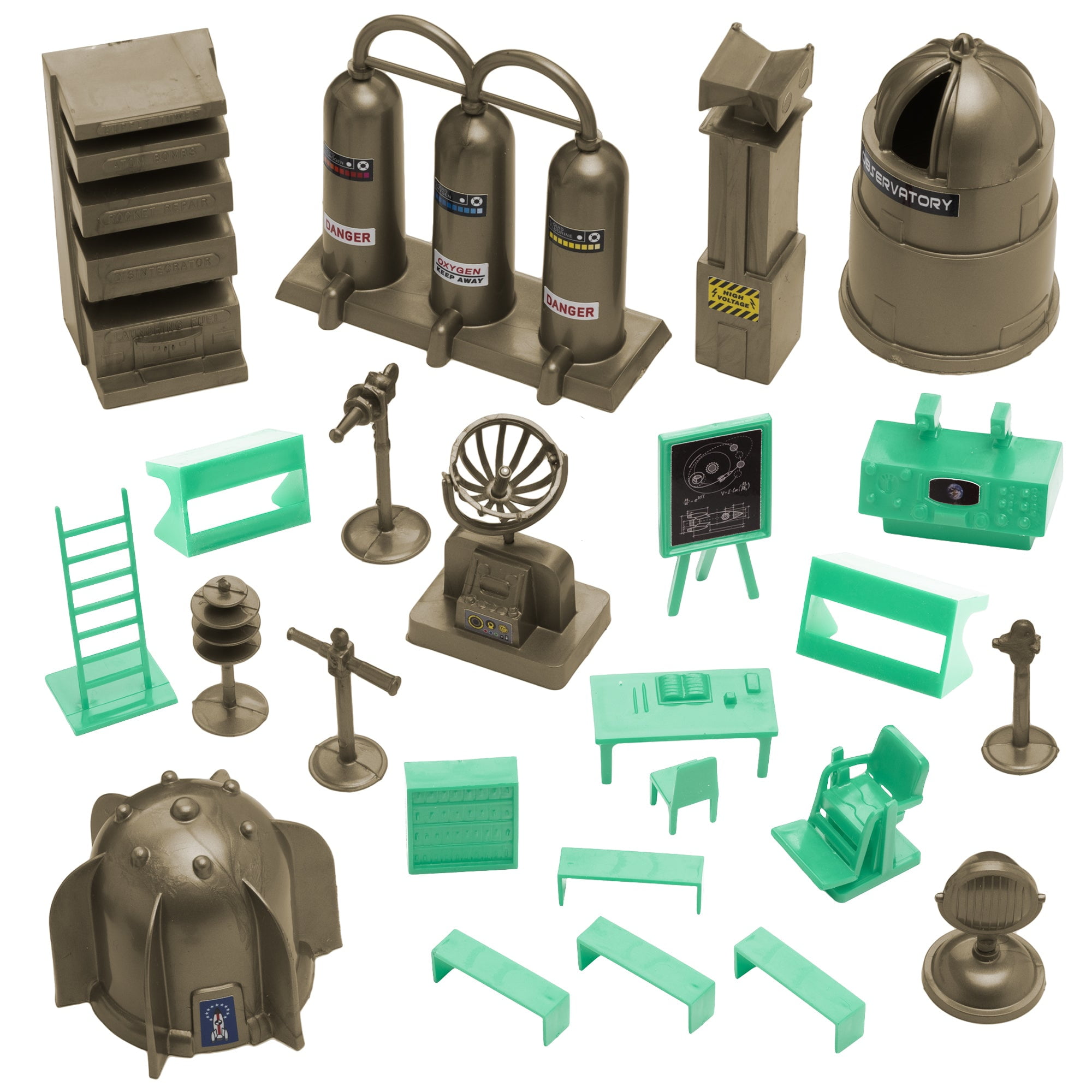 BMC Classic Mad Scientist Lab - 24pc Plastic Army Men Sci-Fi Accessory ...