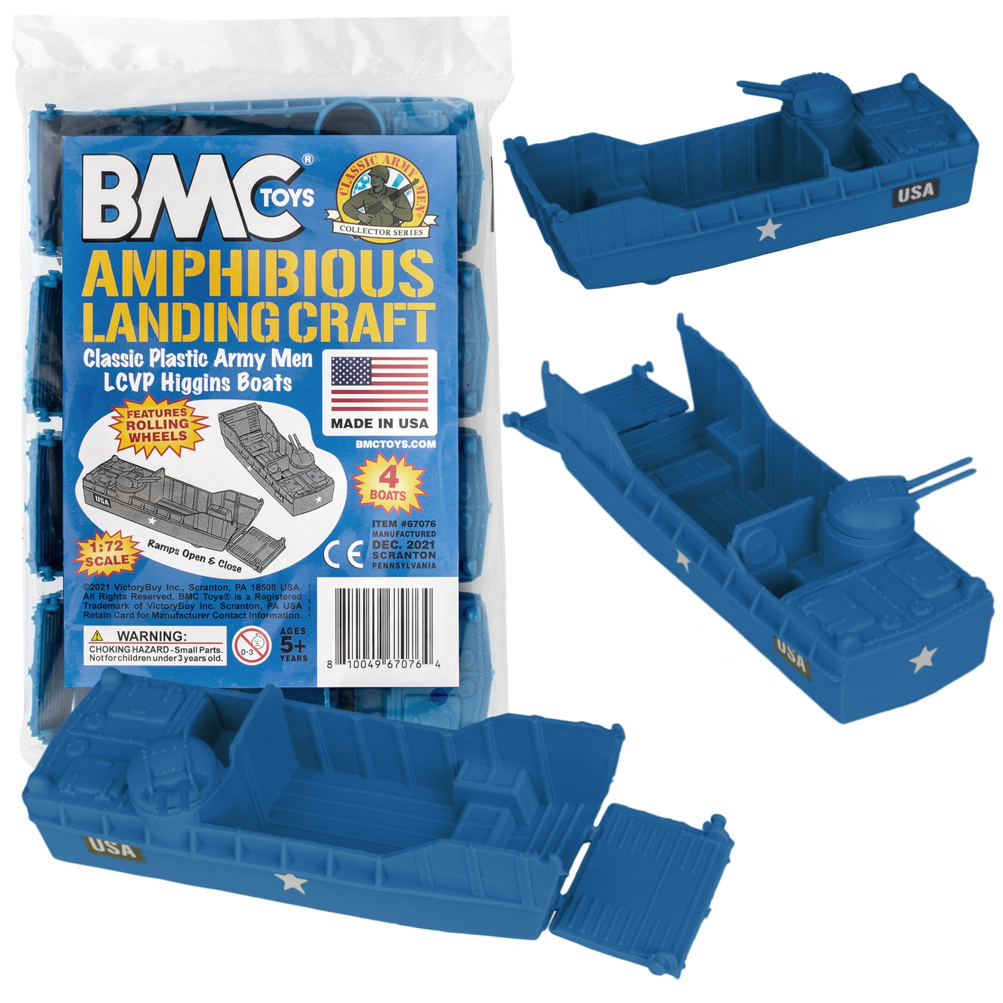 BMC Classic Marx Landing Craft - 4pc Blue Plastic Army Men Boat ...