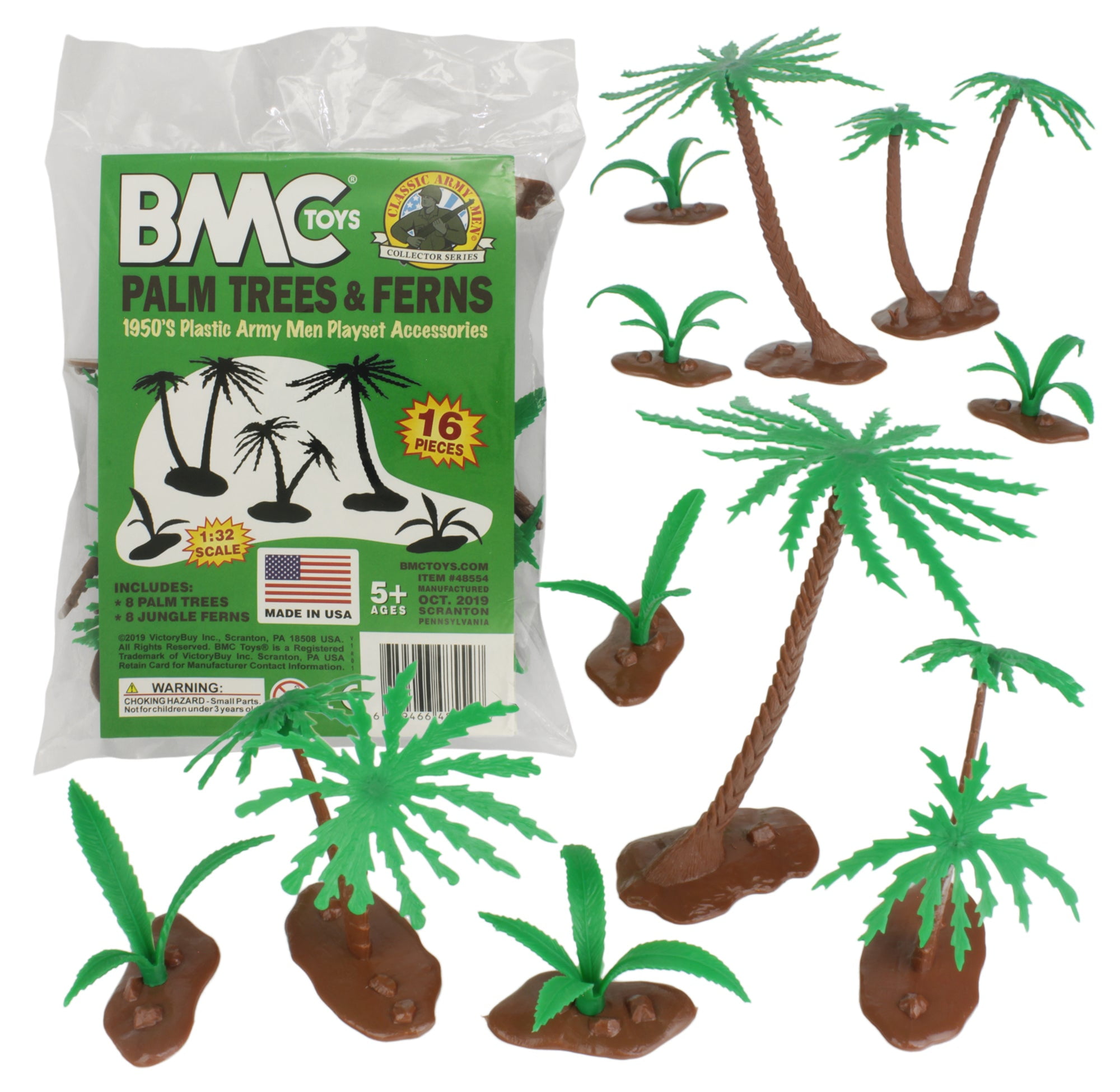 BMC Classic Marx Palm Trees & Jungle Ferns - 16pc Plastic Playset ...