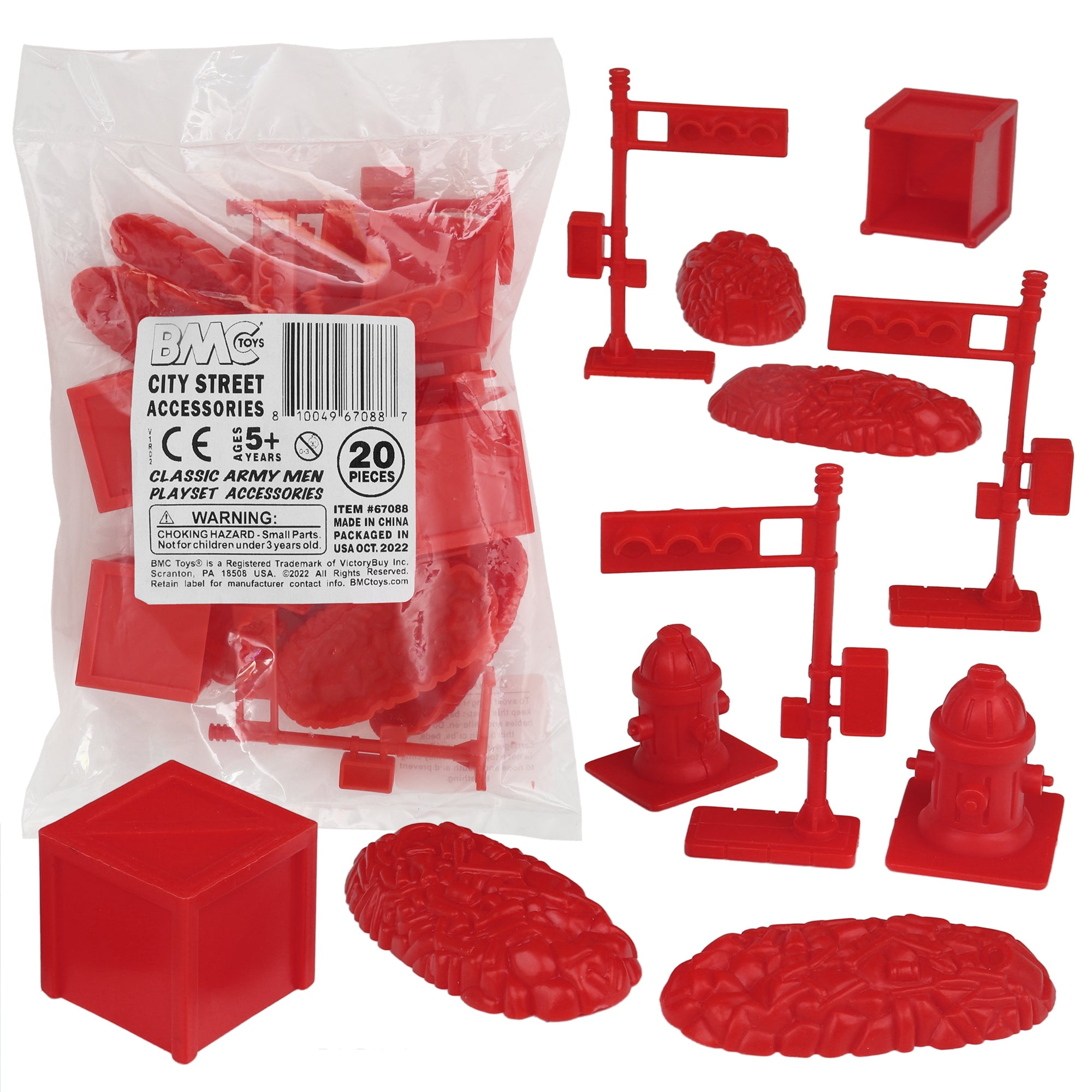 BMC Classic PPC City Street Accessories - 20pc Red Plastic Army Men ...