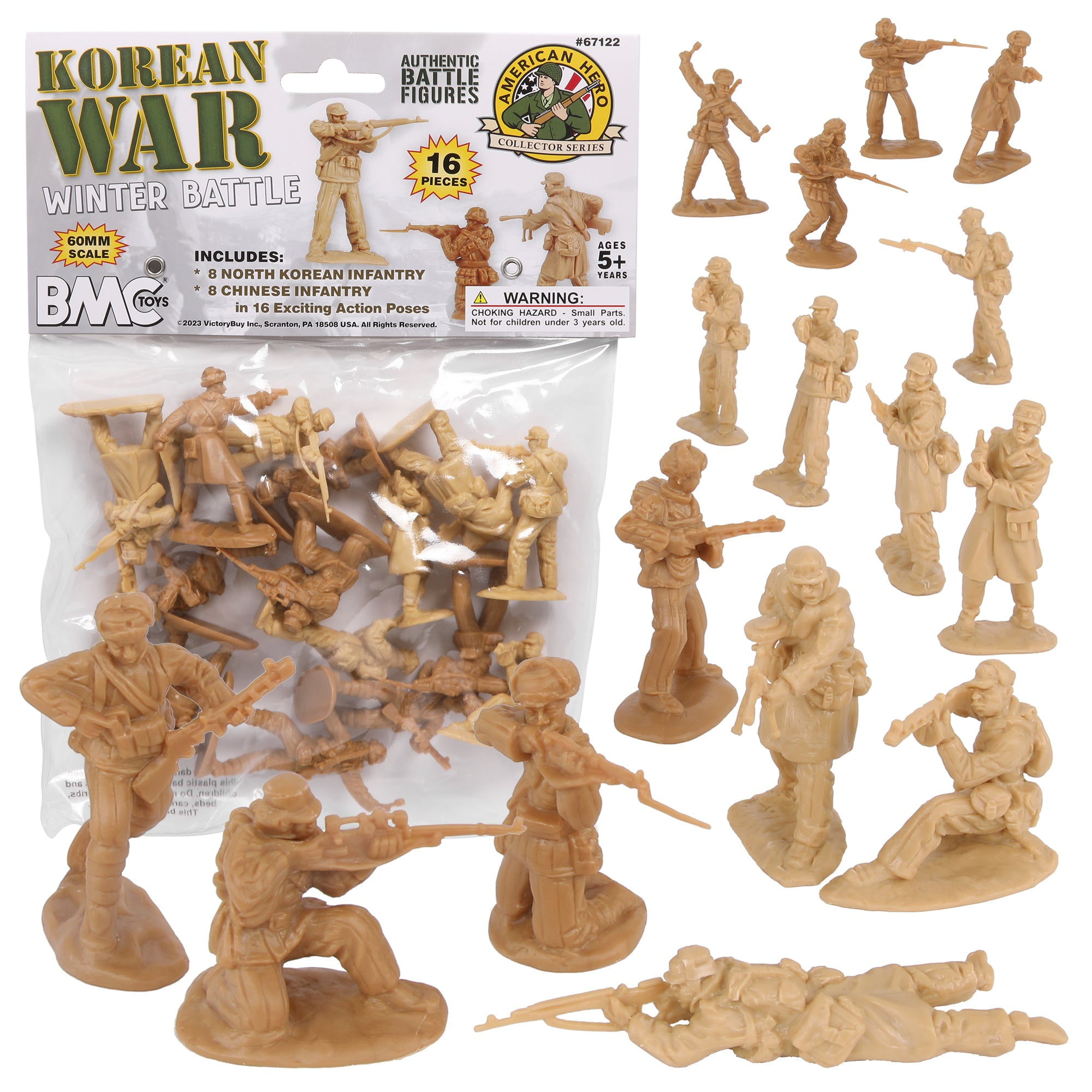 BMC Korean War Winter Battle - 16pc Tan North Korean & Chinese Soldier ...