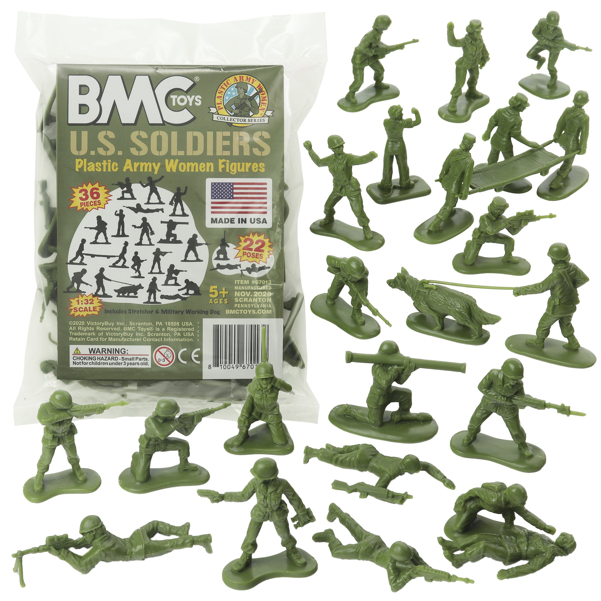 BMC Toys, Plastic Army Women, 36pc OD Green Female Soldier Figures ...