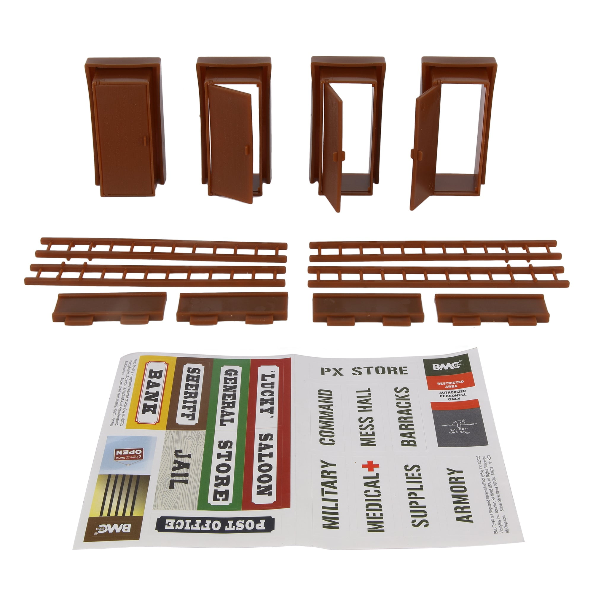 BMC WW2 Bunker Doors - Brown Plastic Army Men Blockhouse Building ...