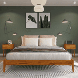 BME Caramel Minimalism King Bed Frame & Nightstand - Walmart.com