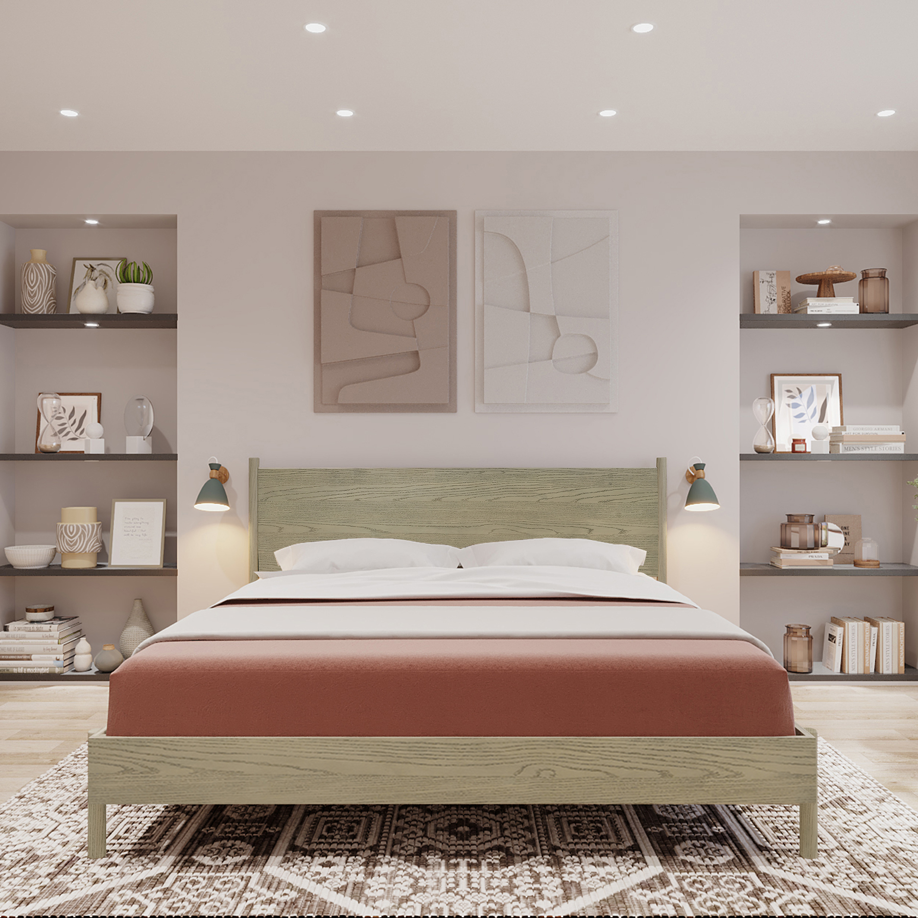 Baxton Studio Karine Mid-Century Modern Walnut Brown Finished Wood King ...