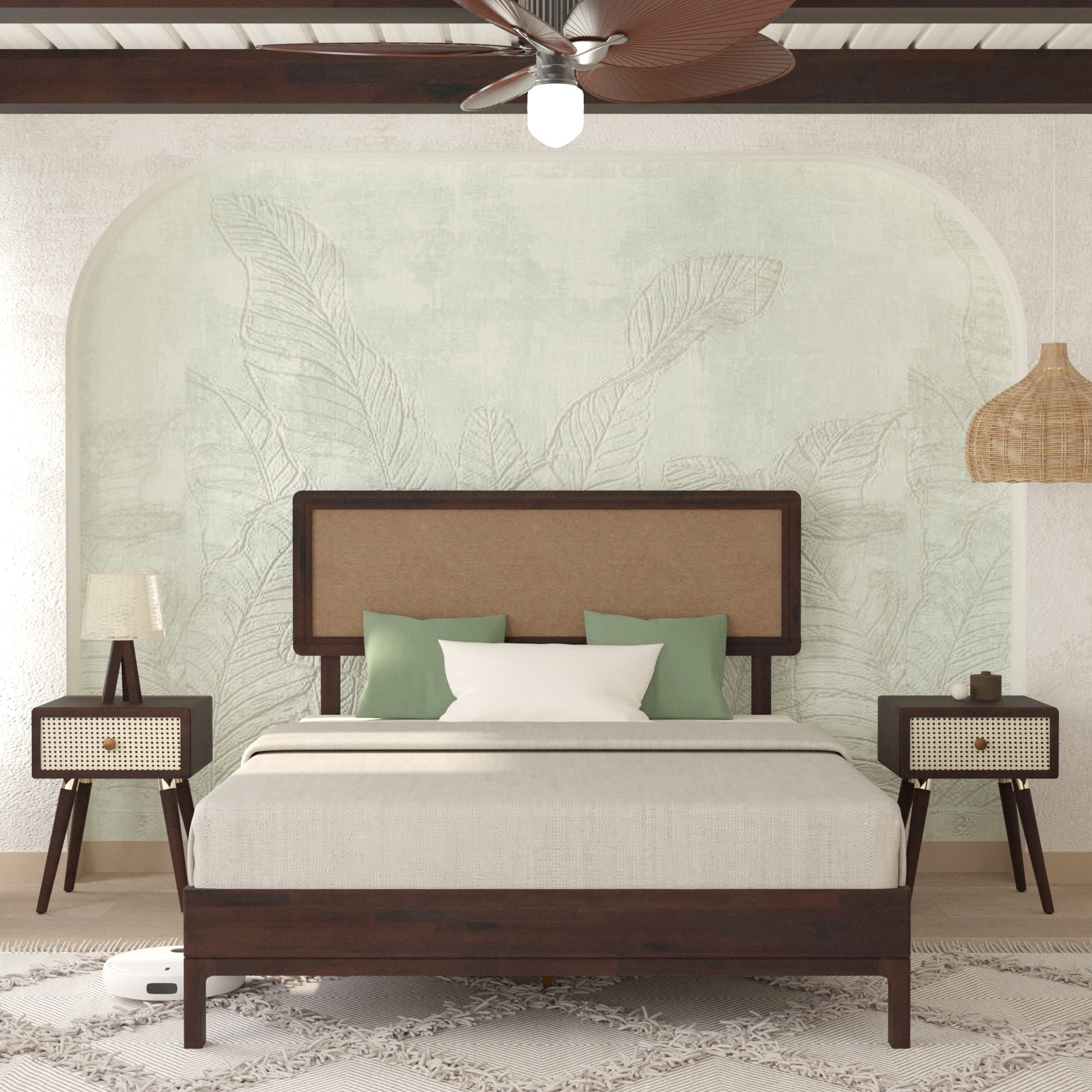 Free Shipping! BME Grace 47" Queen Platform Bed Frame with Adjustable ...