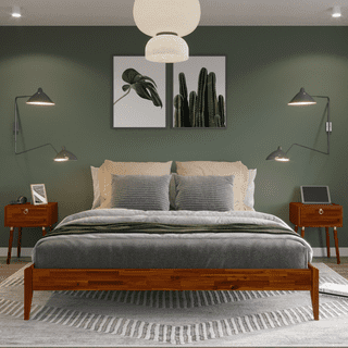 Greatime B1142 Modern Platform Bed, King, Dark Brown - Walmart.com