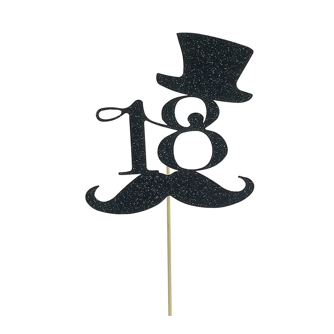 BMINJIE Black Glitter Numbers 18 - KKS1 Happy 18th Birthday Cake Topper ...