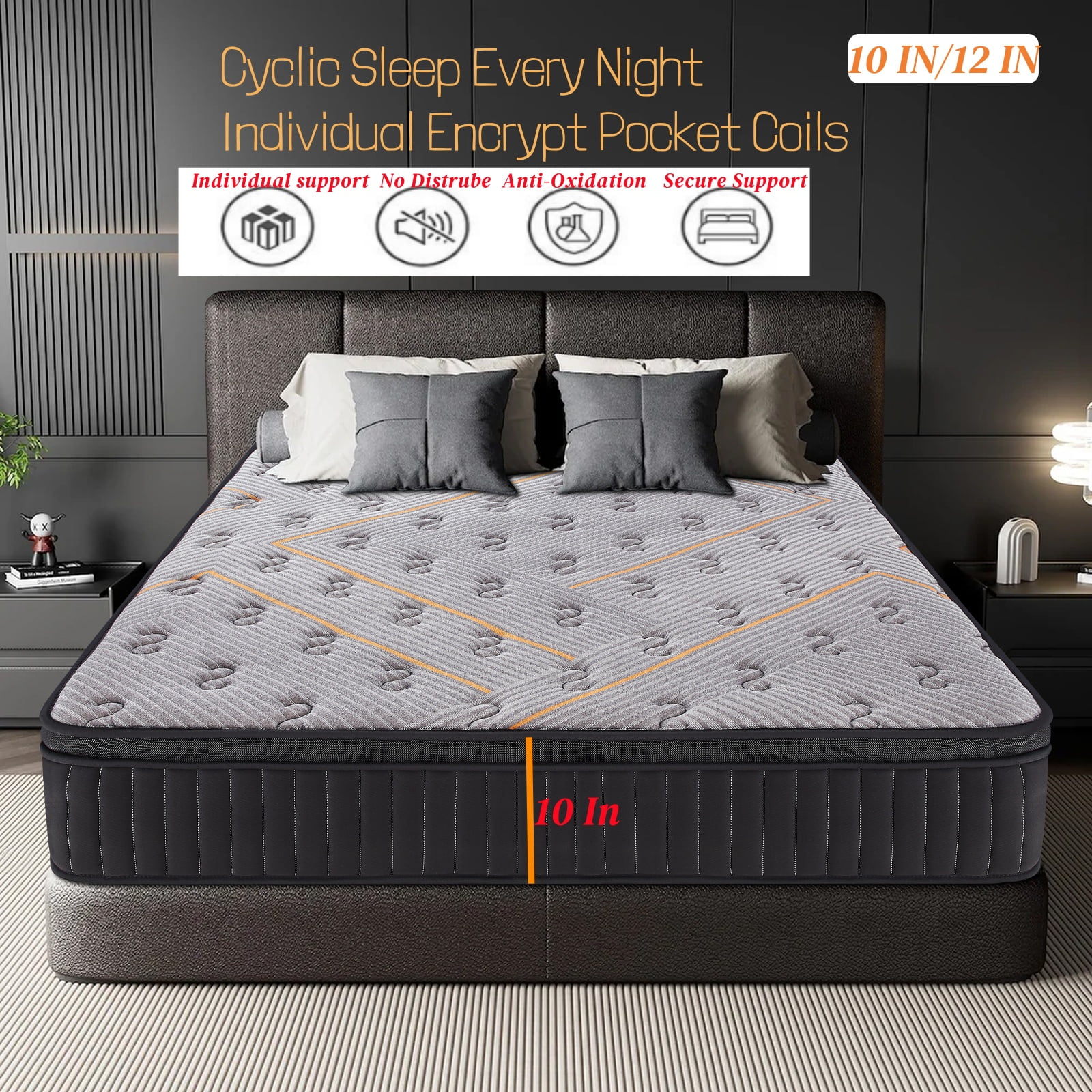 BMMB 10 In Sleeps Cool Multiple Pressure Relief Points Twin Comfortable ...