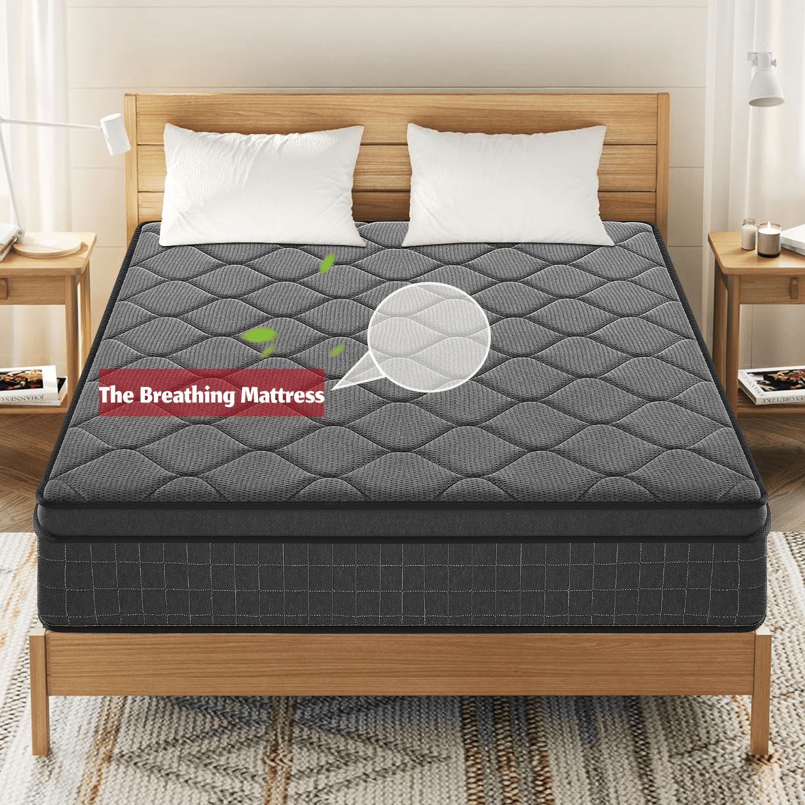 BMMB 10" Twin Breathable Durable Support Hybrid Mattress Memory Foam ...