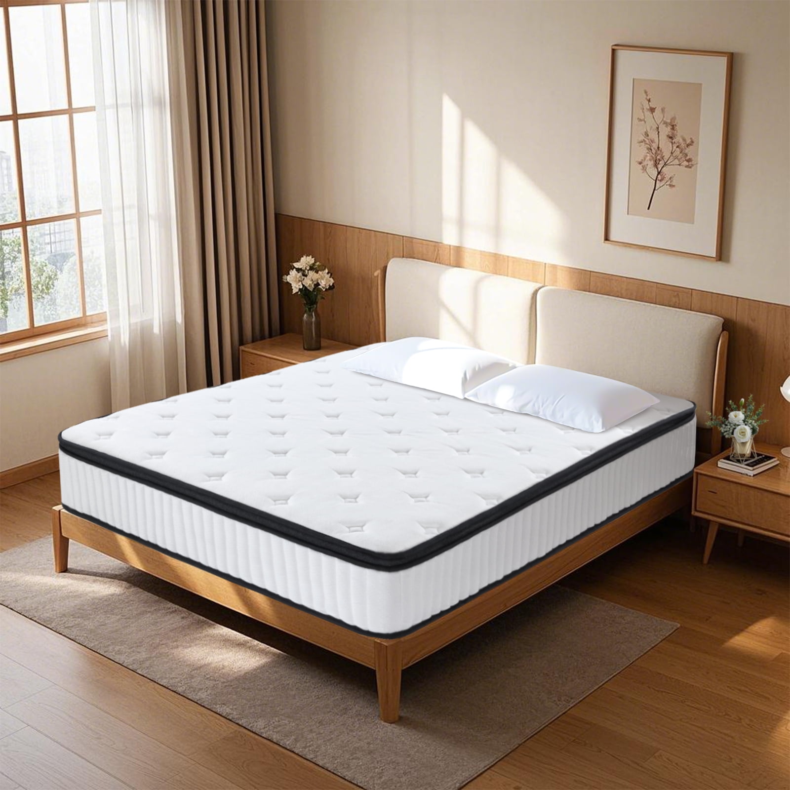 BMMB 12 in Hybrid Innerspring Memory Foam Mattress Full Size for ...
