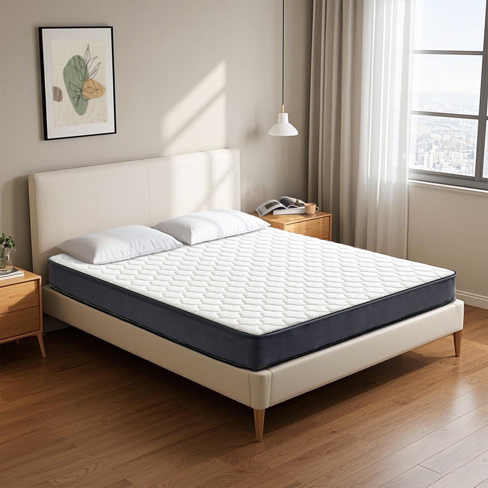 BMMB 6inch 6-INCH Cooling Gel Memory Foam and Spring Hybrid Mattress ...