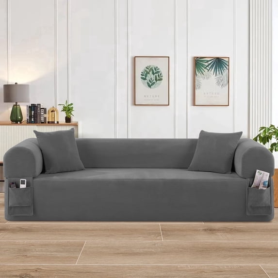 BMMB 82.6" Compression Floor Sofa,Folding Convertible Sleeper Sofa Bed ...