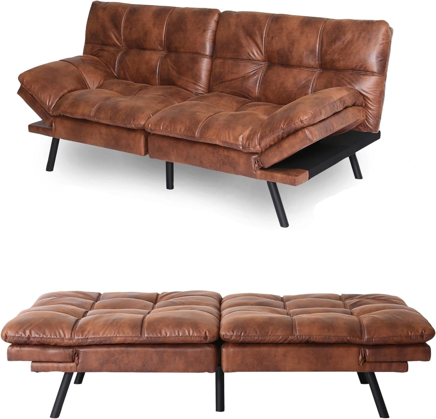 BMMB Convertible Memory Foam Futon Couch Sofa Bed Sleeper Convertible ...