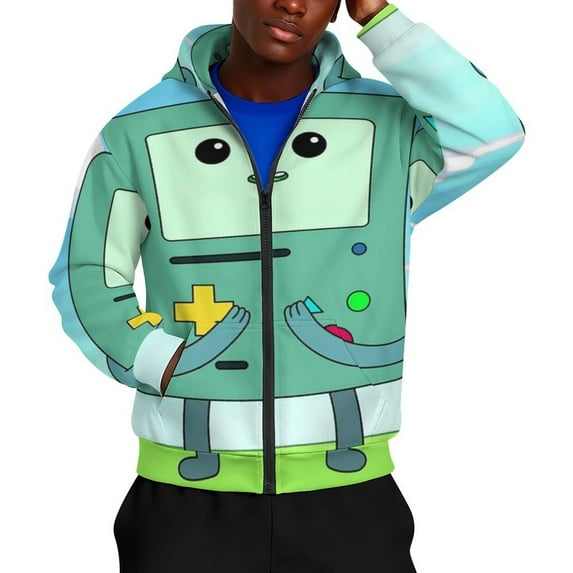 BMO Adventure Time Cartoon Teen Sweatshirts Zipper Hoodies Coat Jacket With Pockets Daily Hoody ...