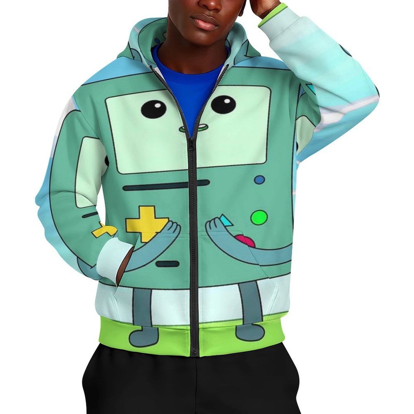 BMO Adventure Time Cartoon Teen Sweatshirts Zipper Hoodies Coat Jacket ...