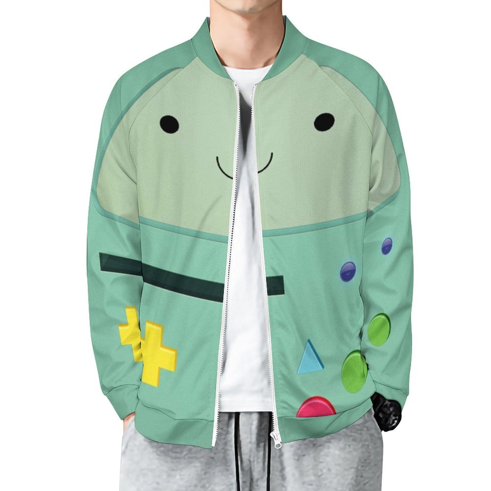 BMO Adventure Time Fashion Jacket Mens Windbreaker Coat Lightweight ...