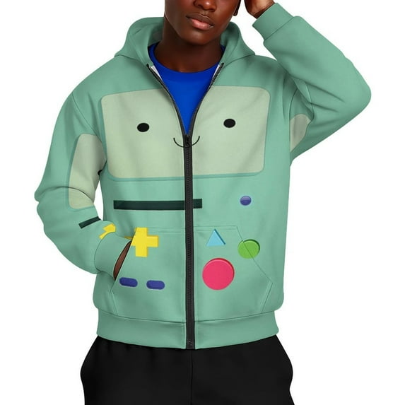 BMO Adventure Time Teen Sweatshirts Zipper Hoodies Coat Jacket With ...