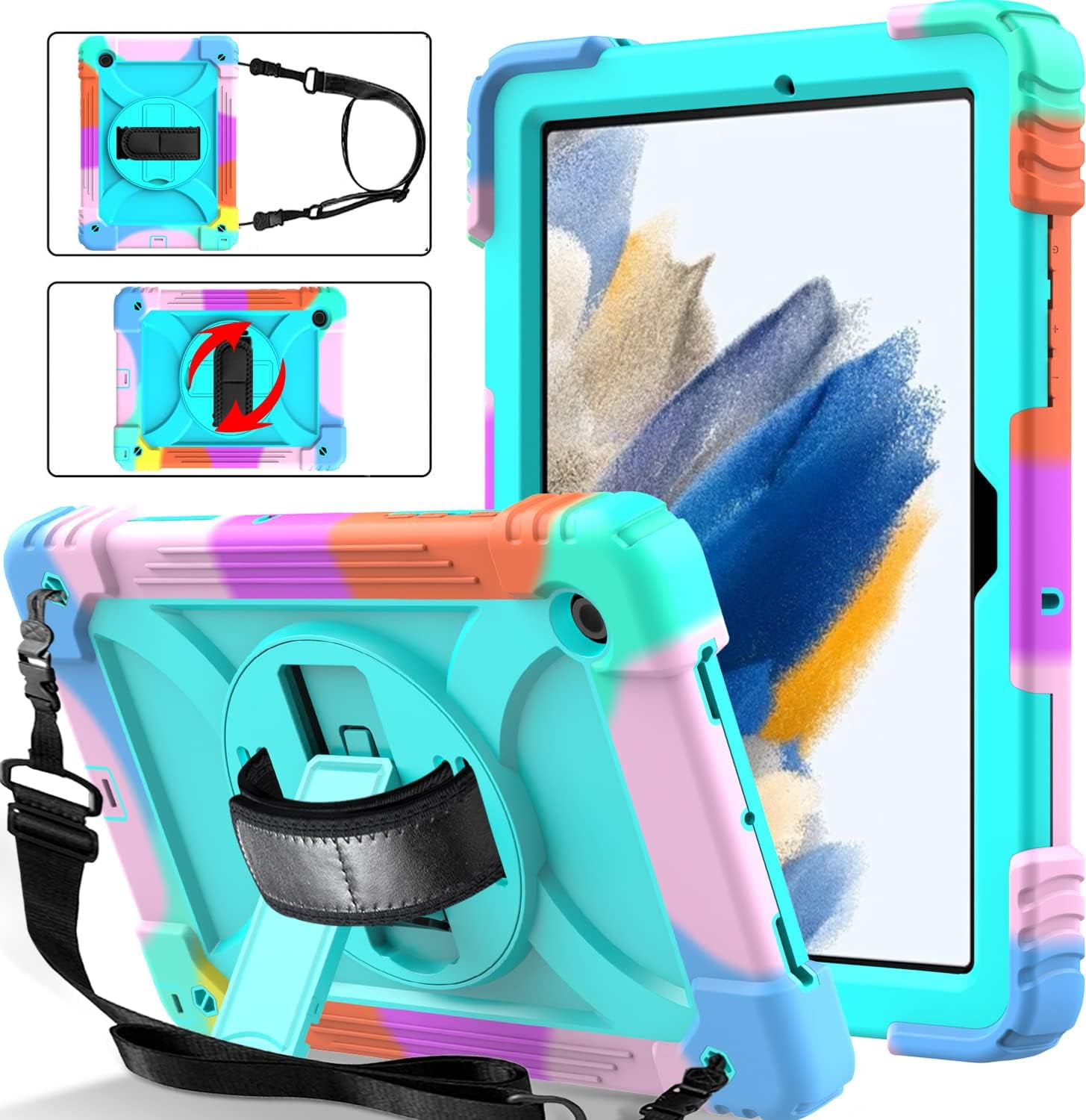 BMOUO 2022 Samsung Galaxy Tab A8 10.5 inch Case, Shockproof, Swivel ...