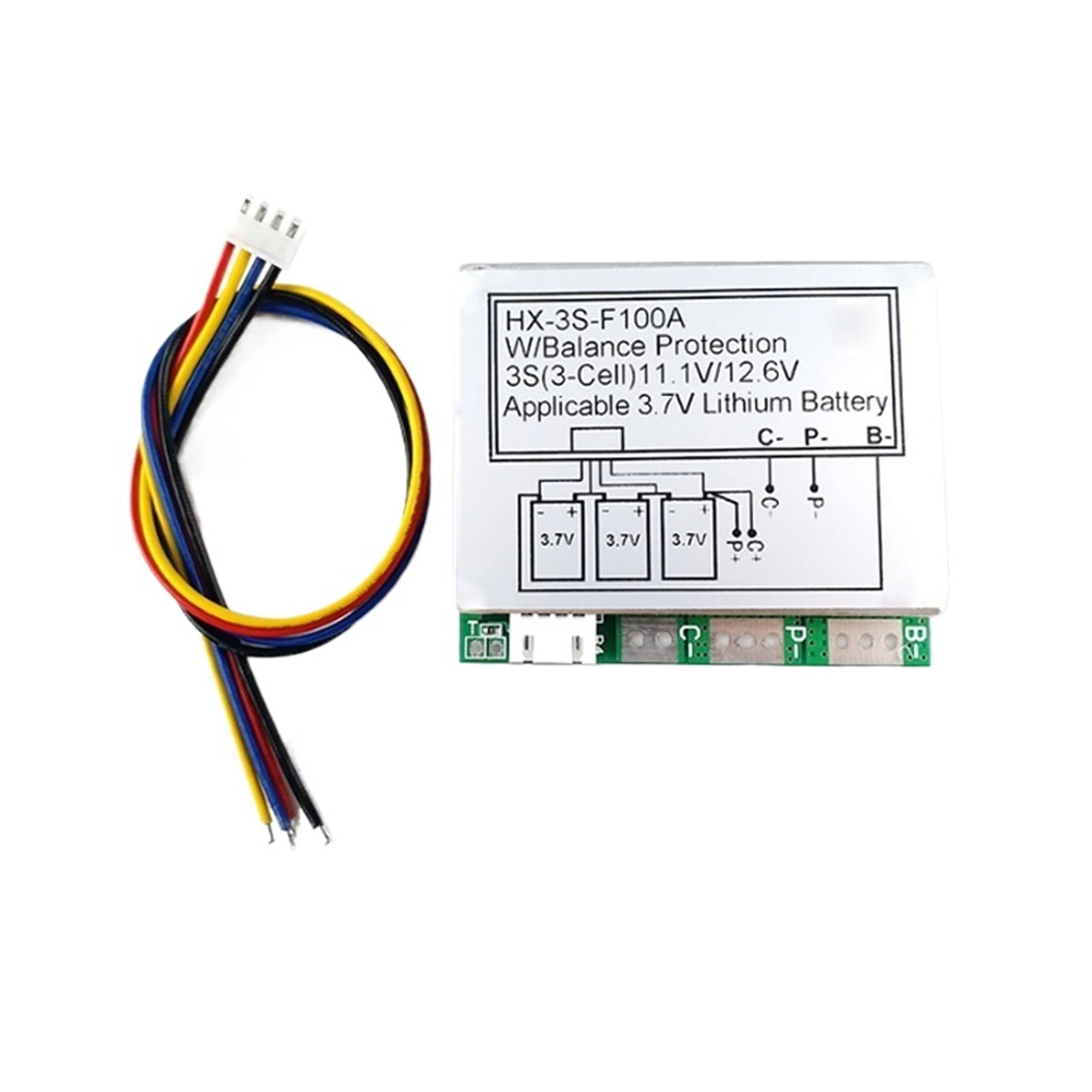 BMS 3S 100A Balancer PCM 18650 Lithium Battery Protection Board 3S BMS ...