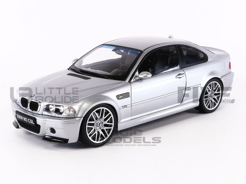 BMW E46 CSL Coupé Silver Grey Metallic 2003 - Solido - 1/18 - Walmart.com