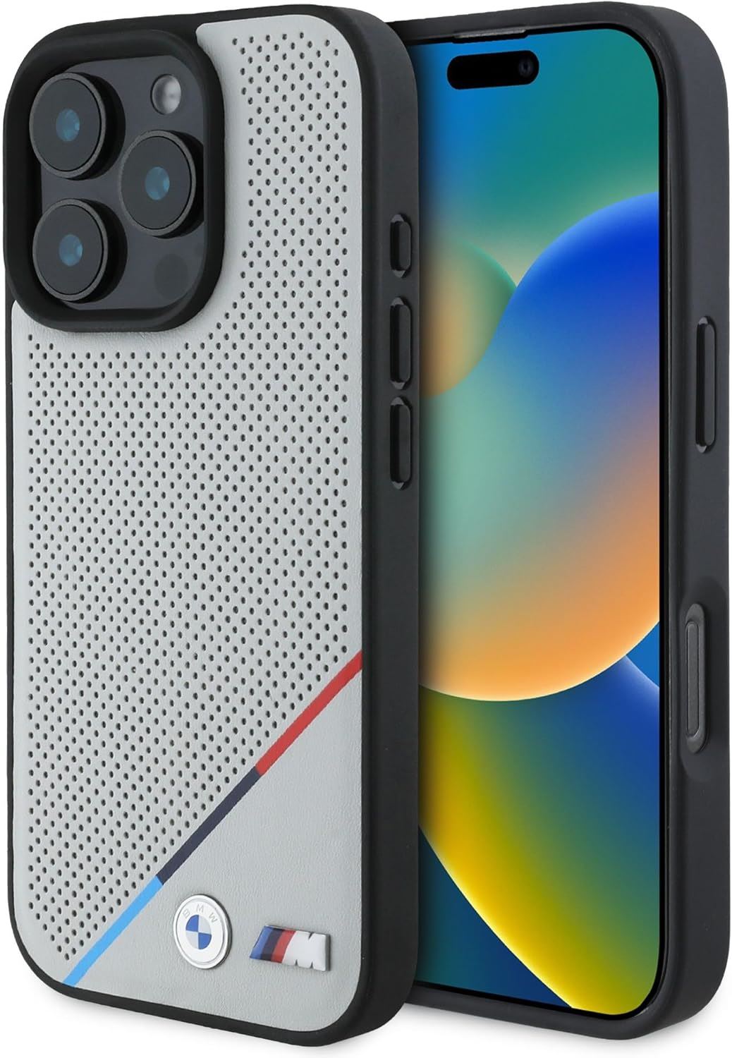 BMW M Perforated Tricolor Line Case with MagSafe for iPhone 16 Pro Max ...
