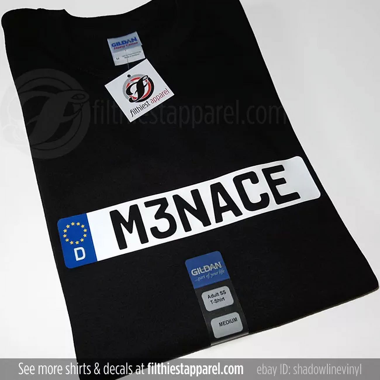 BMW M3 "M3NACE" Euro License Plate T-Shirt BMW M3 E30 E36 E46 E90 E92 ...