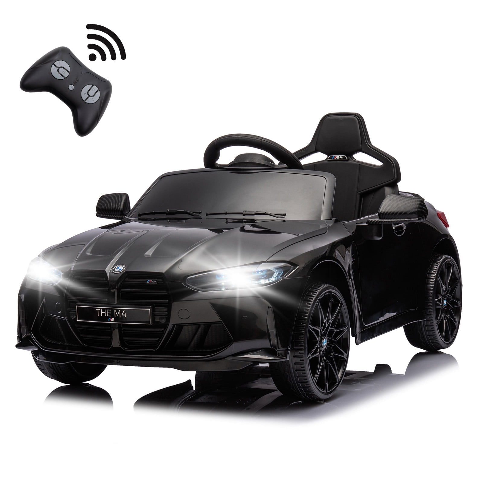 BMW M4 12V Kids Ride On Toy Car with Remote Control, Toddler Electric ...