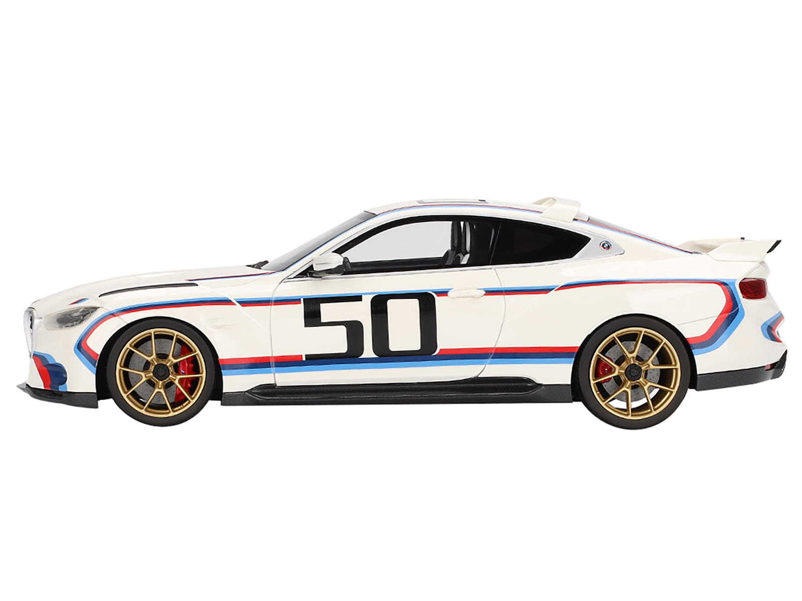 BMW M4 3.0 CSL #50 White with Blue and Red Stripes 1/18 Model Car by ...