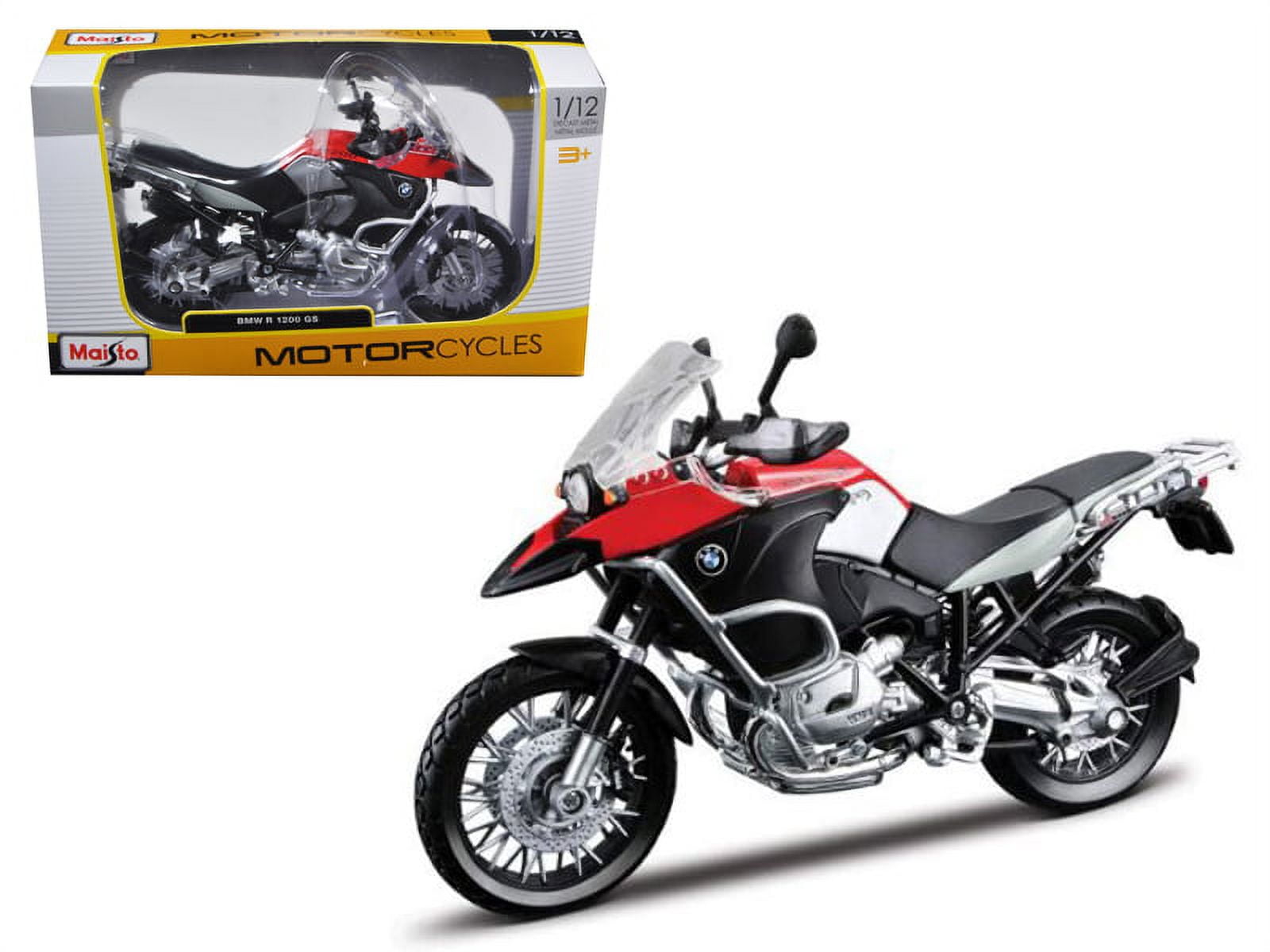 BMW R 1200 GS Red and Black 1/12 Diecast Motorcycle Model by Maisto ...